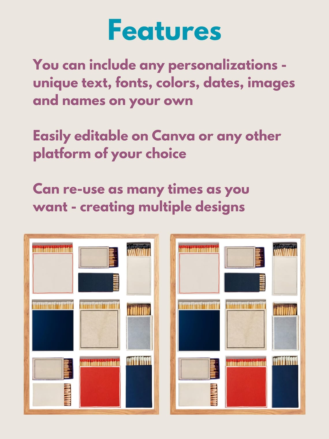 BLANK MATCHBOOK Template | Digital Download | Customizable Matches ...