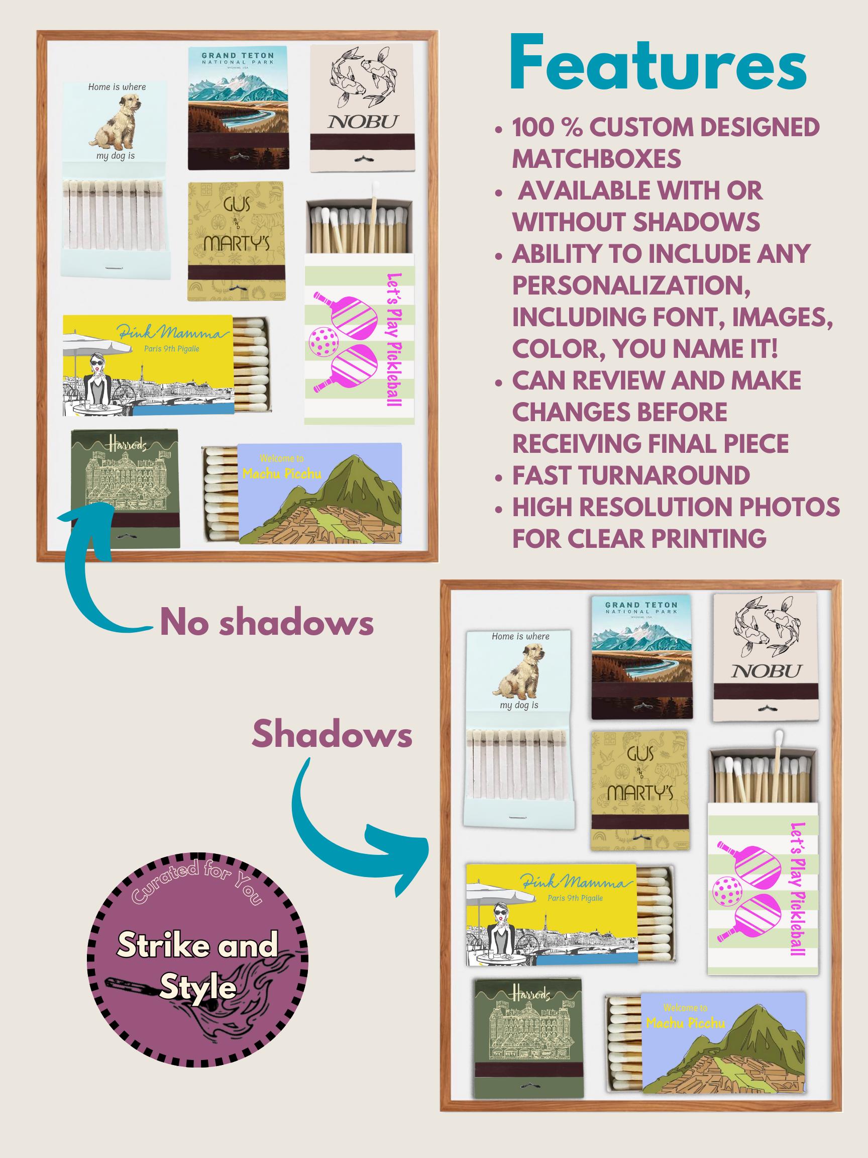 CUSTOM MATCHBOOK ART Personalized Digital Matchbox Gift Nostalgic ...