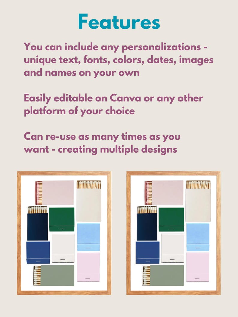 BLANK MATCHBOOK Template | Digital Download | Customizable Matches ...