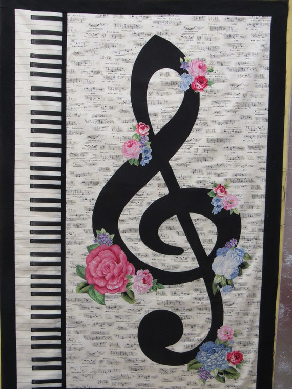 Treble Clef-Piano Collage Quilt Wall Hanging-Music-Piano-Music | Etsy