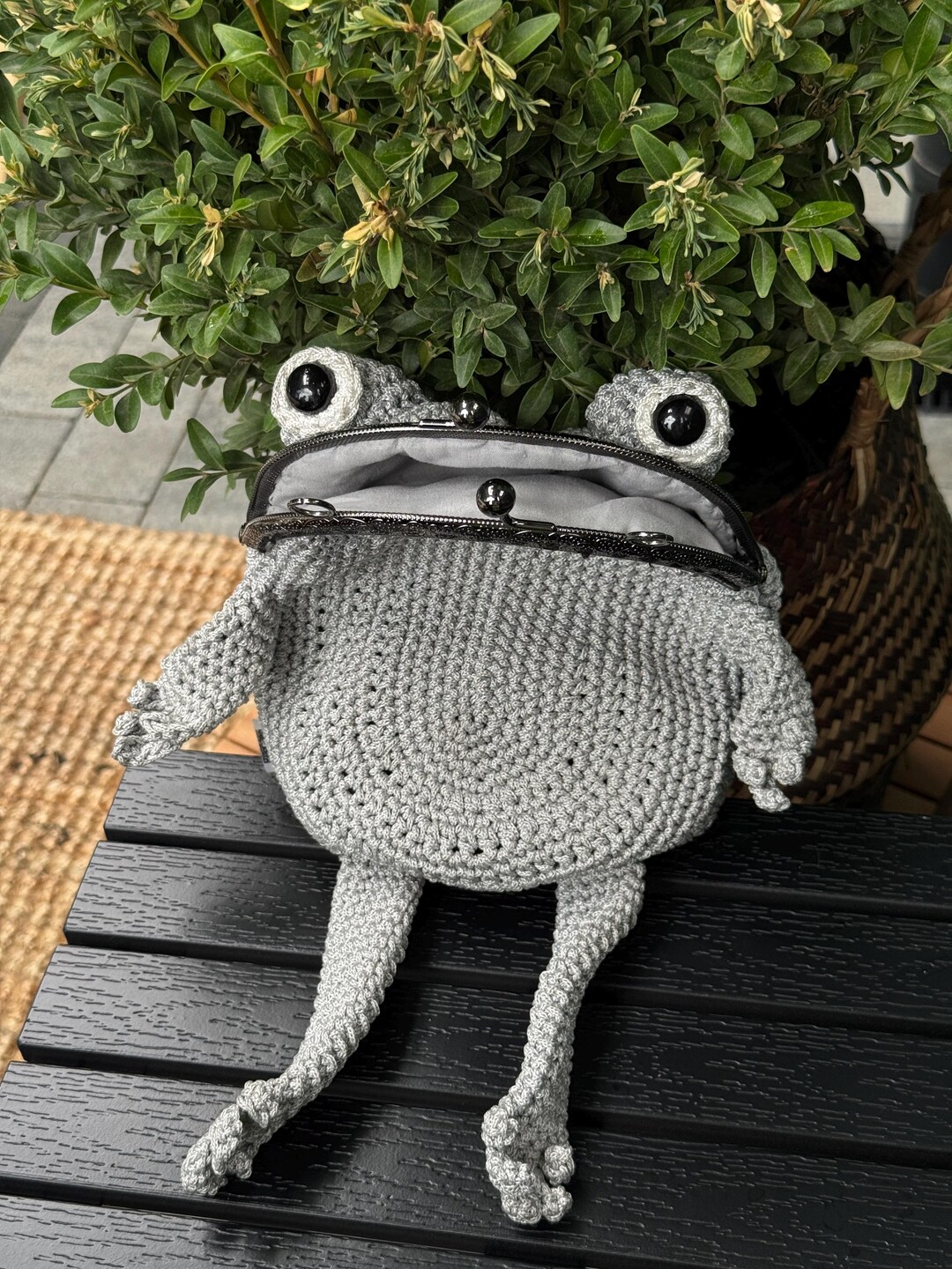 Ghost of Frog - Handmade Crochet Frog Bag, Toad Purse, Unique Amphibian ...