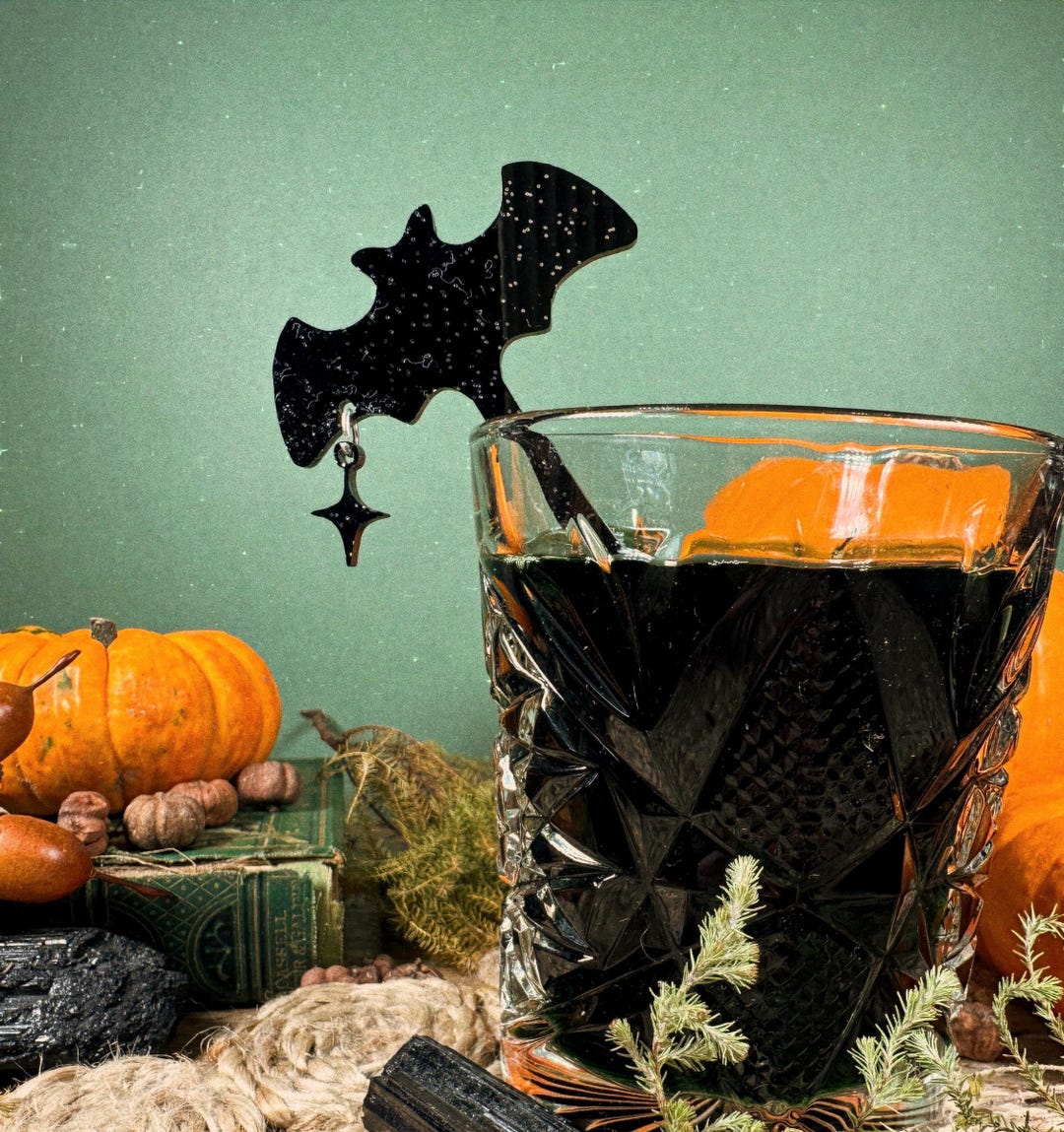 Bat Drink Stirrers, Gothic Home Decor, Vampire Aesthetic Barware ...
