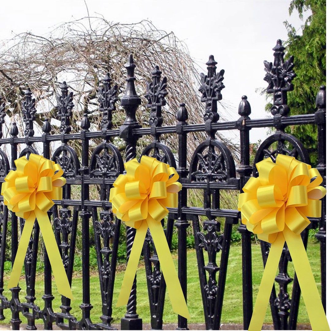 Yellow Pull Bows With Tails - 8" Wide, Set of 6, Support Our Troops ...