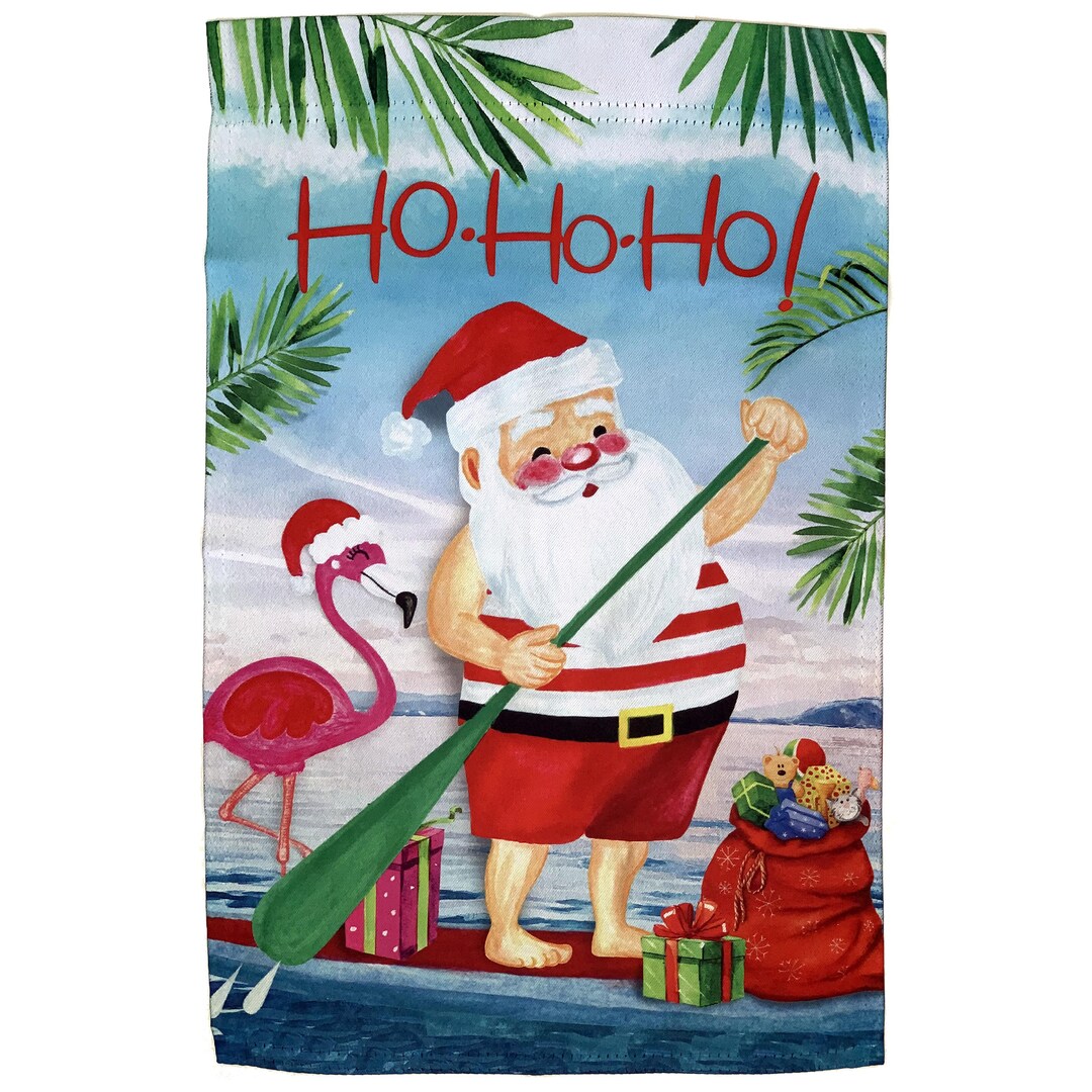 Paddle Board Santa Garden Flag 12” X 18”, Double Sided, Ho-ho-ho, Home ...