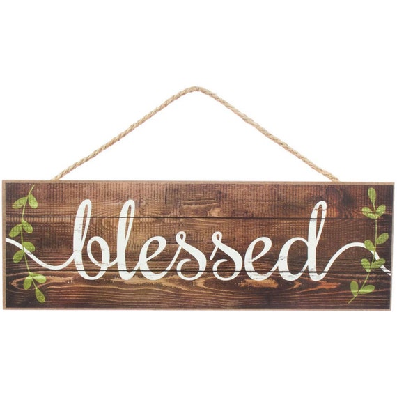 Brown Rustic Wooden Blessed Sign 15 X 5 Vintage - Etsy