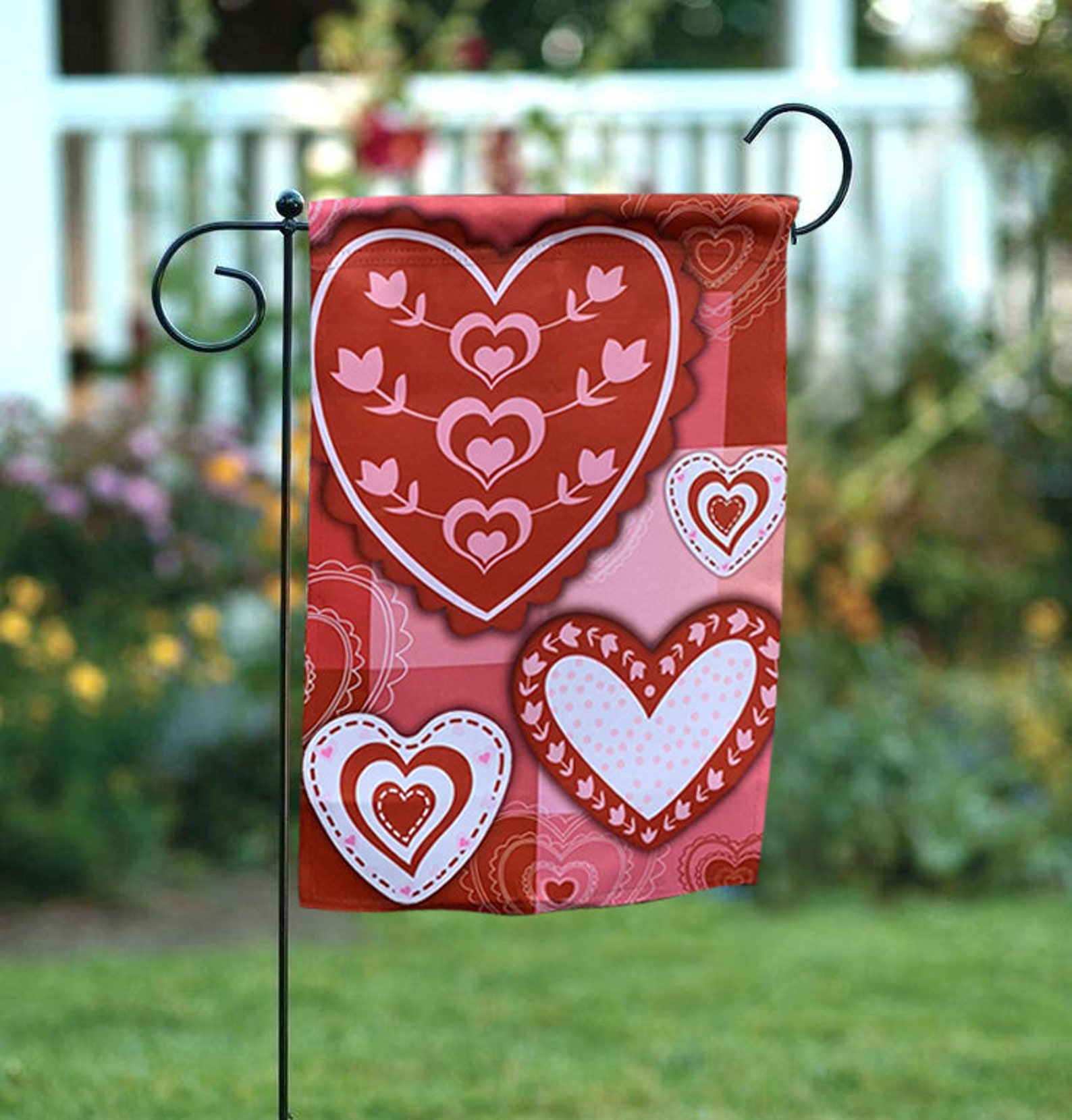Valentines Day Hearts Garden Flag 12 X 18 Double Sided | Etsy