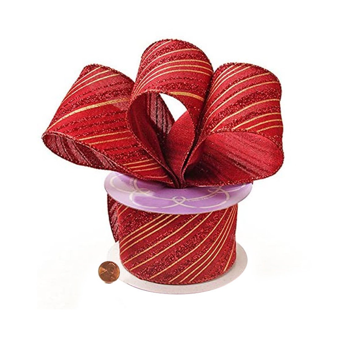 Candy Cane Wired Christmas Ribbon 2 1/2 x 10 Yards | Etsy