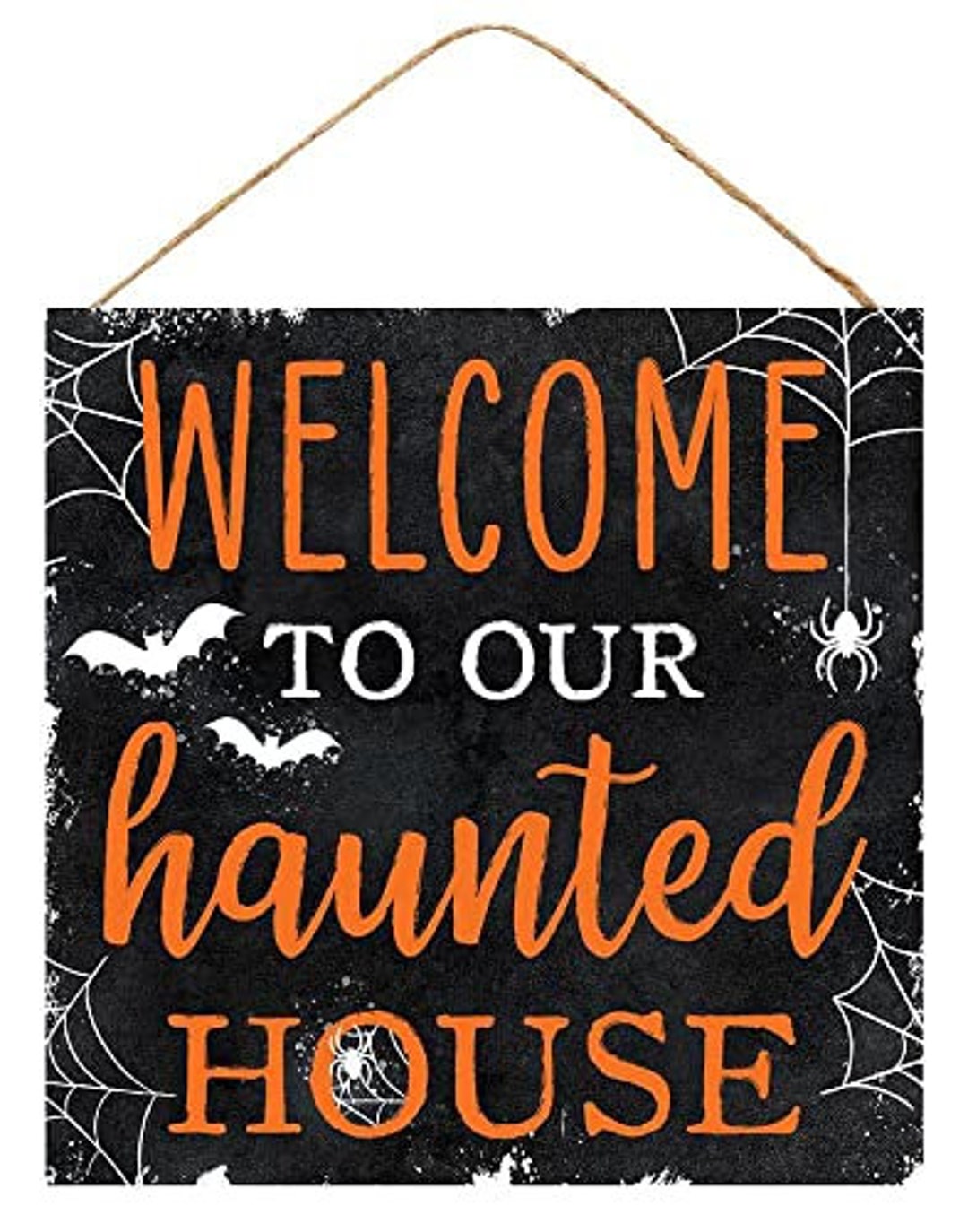 Welcome to Our Haunted House Sign - 10" X 10", Wooden, Kitchen Decor ...