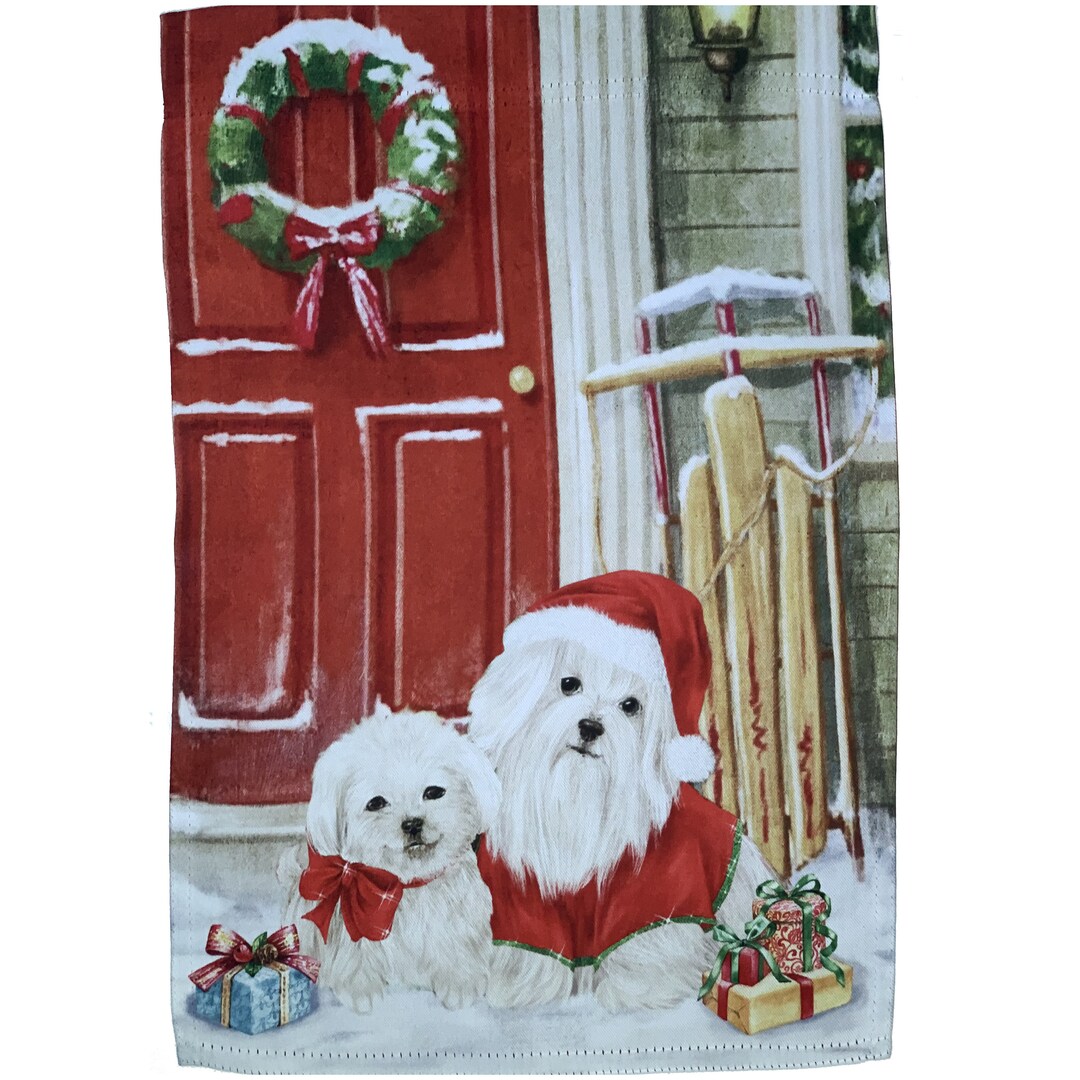 Christmas Dogs Winter Garden Flag - 12" X 18", Double Sided, Festive ...