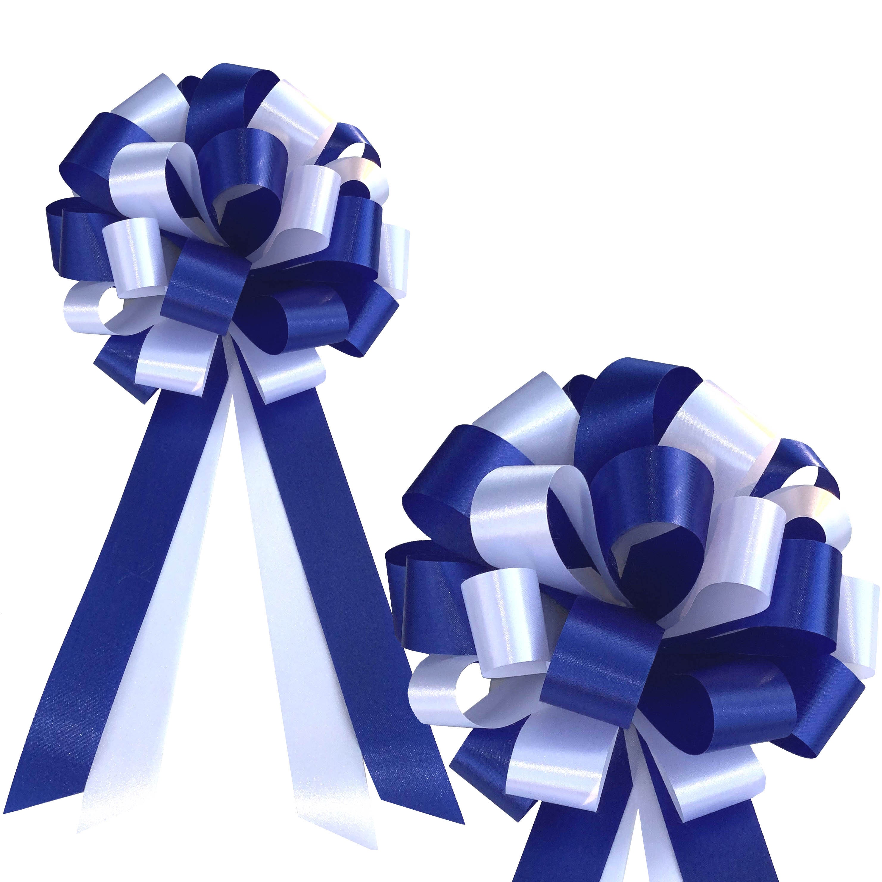 Royal Blue & White Pull Bows With Tails 8 Wide Set of - Etsy UK