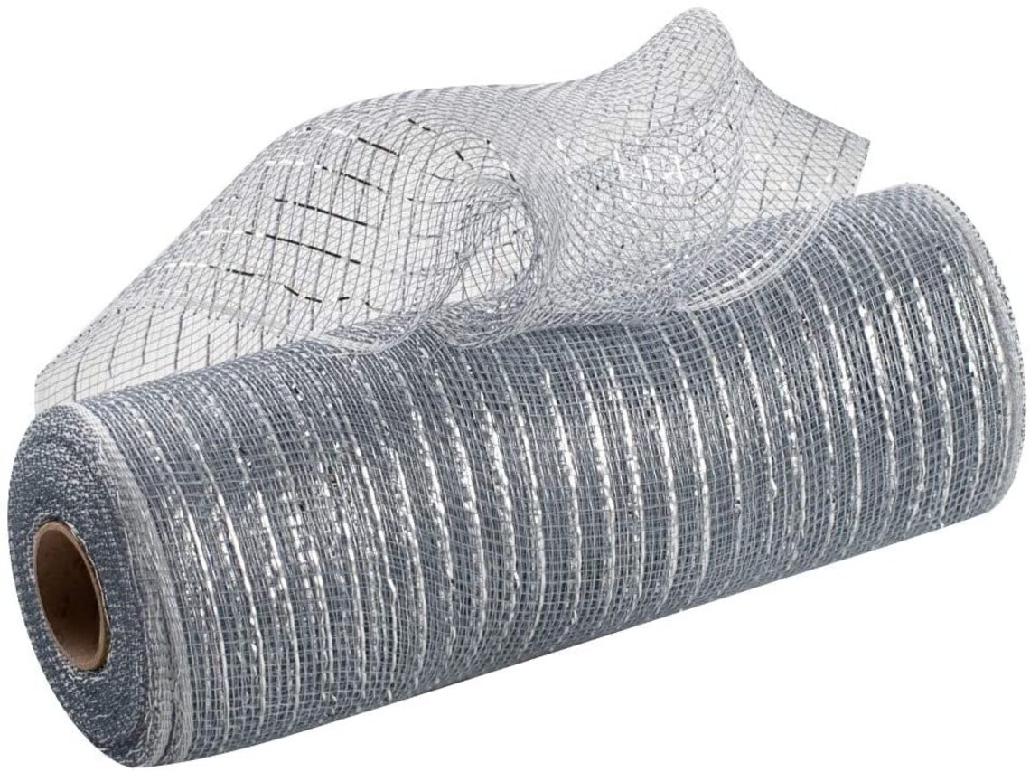 Metallic Silver Deco Mesh Decor 10 X 10 Yards - Etsy
