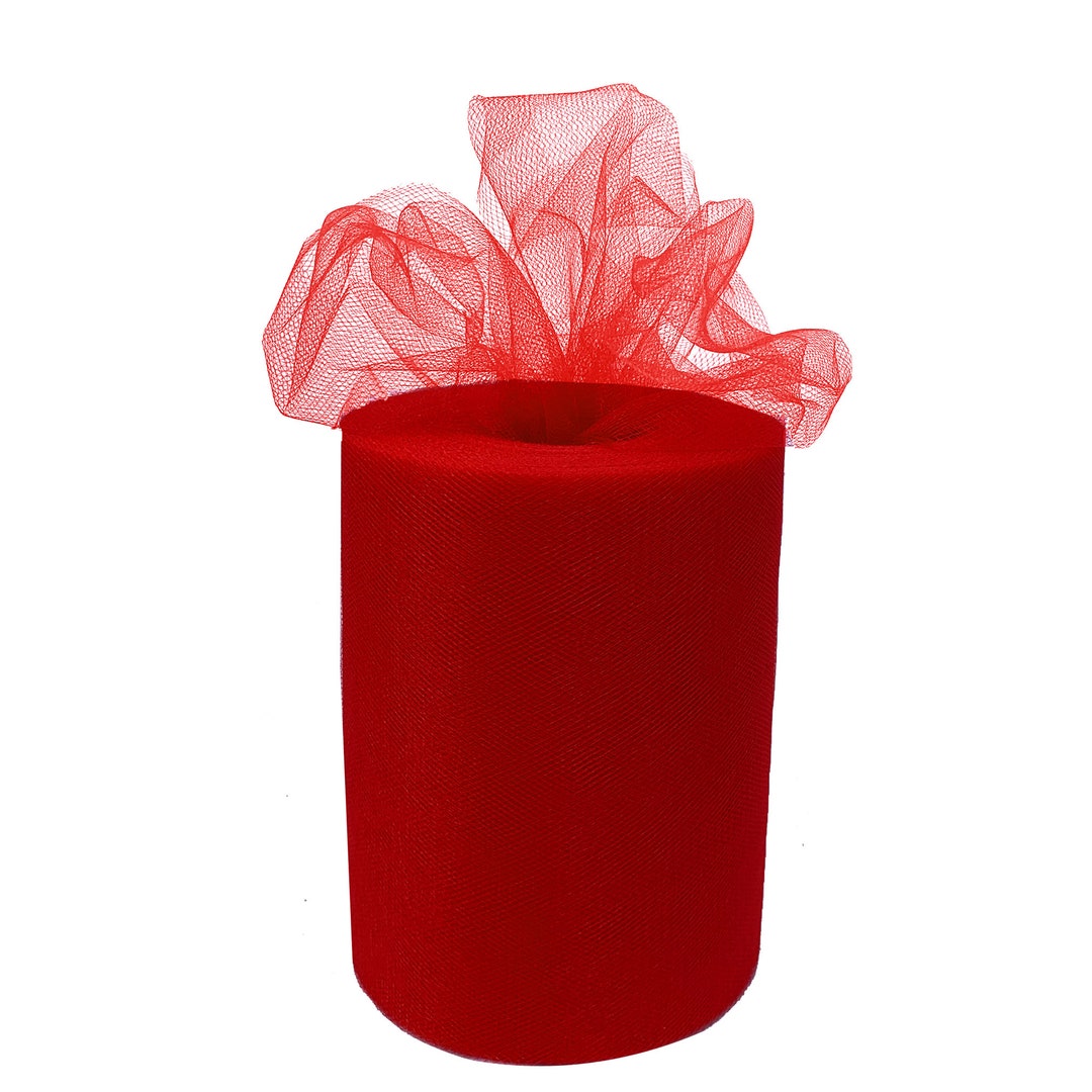 Red Tulle Ribbon Christmas Decor - 6" X 100 Yards, Fabric Netting ...