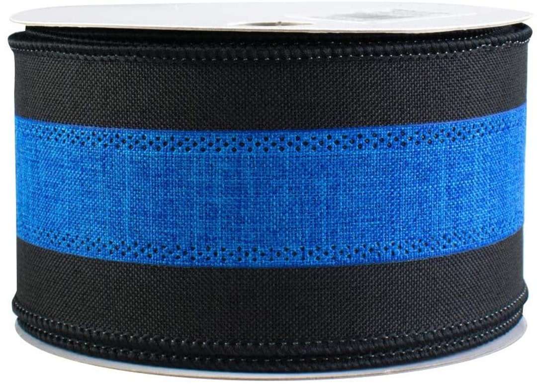 Black & Blue Wired Ribbon - 2 1/2" X 10 Yards, Police Support, 4th of ...