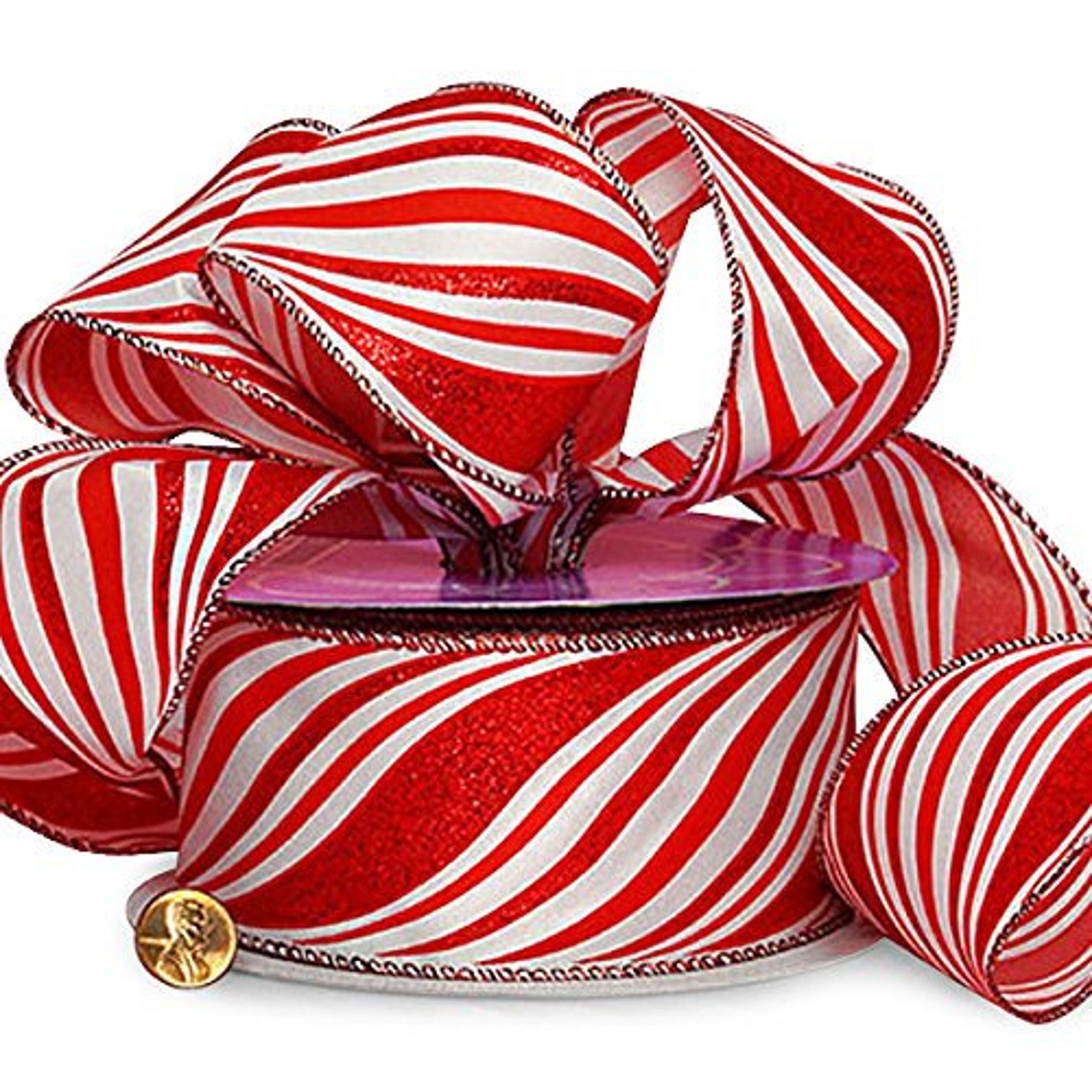 Christmas Red Striped Wired Ribbon 2 1/2 X 25 Yards - Etsy