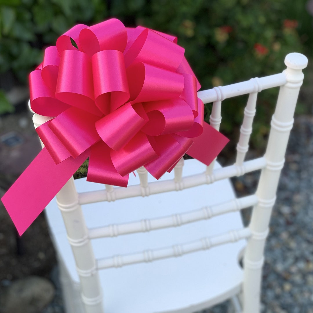 6 Large Hot Pink Fuchsia 9" Pull Bows, Valentine's Day, Sweet 16 ...