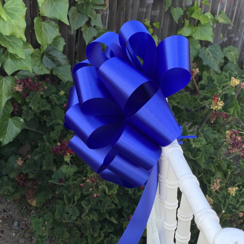 Large Royal Blue Ribbon Pull Bows 9 Wide Set of 6 - Etsy