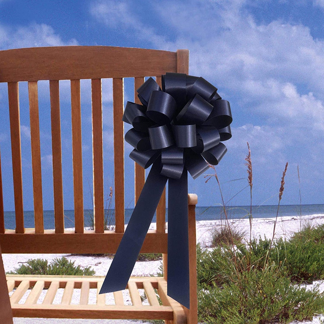 Navy Blue Pull Bows With Tails 8 Wide, Set of 6, 4th of July, Easter ...