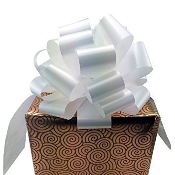 Large White Ribbon Pull Bows 9 Wide Set of 6 | Etsy