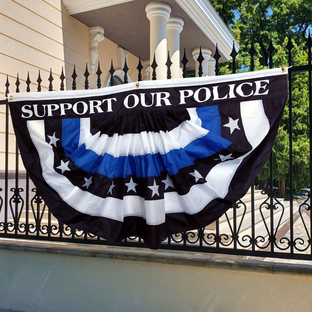 Large Support Our Police Bunting - 3 Ft X 6 Ft Memorial Day, 4th of ...