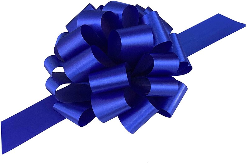 Large Royal Blue Ribbon Pull Bows - 9" Wide, Set of 6, Christmas ...