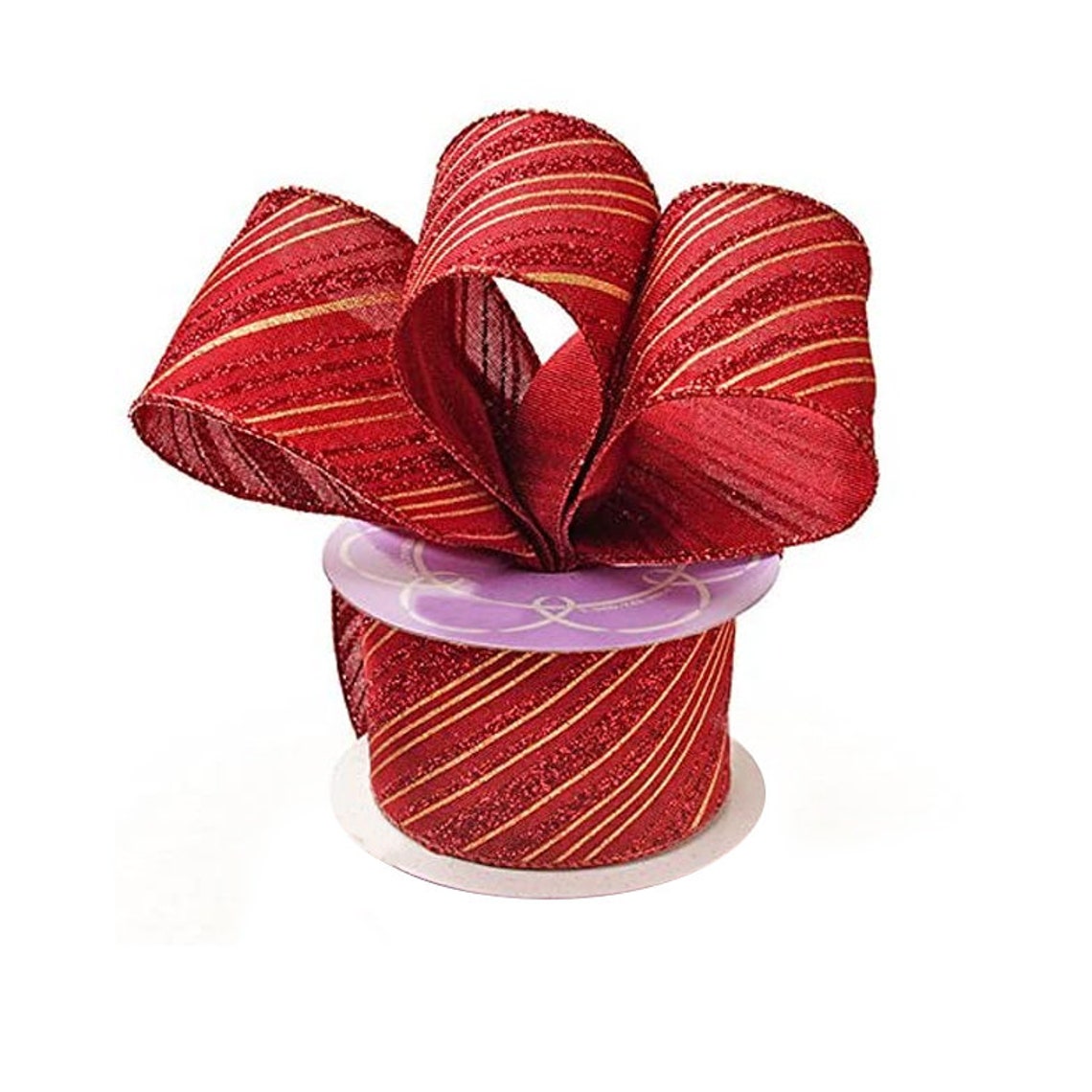 Candy Cane Wired Christmas Ribbon 2 1/2 x 10 Yards | Etsy