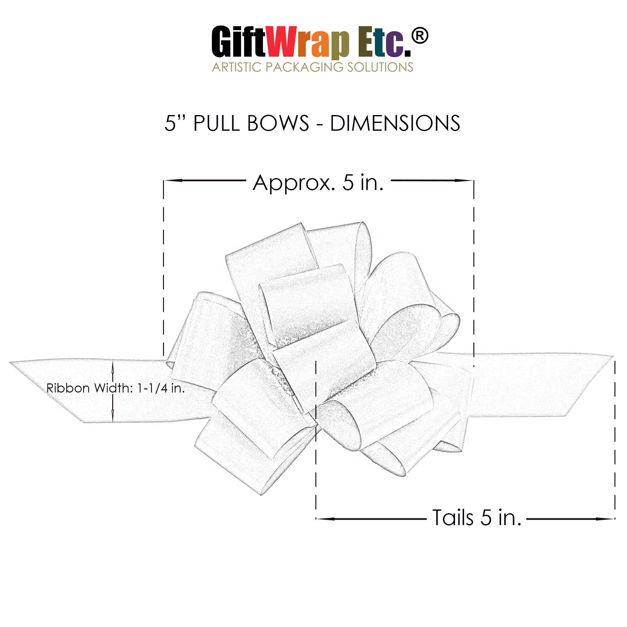 Emerald Green Gift Pull Bows - 5" Wide, Set of 10, Mardi Gras, St ...