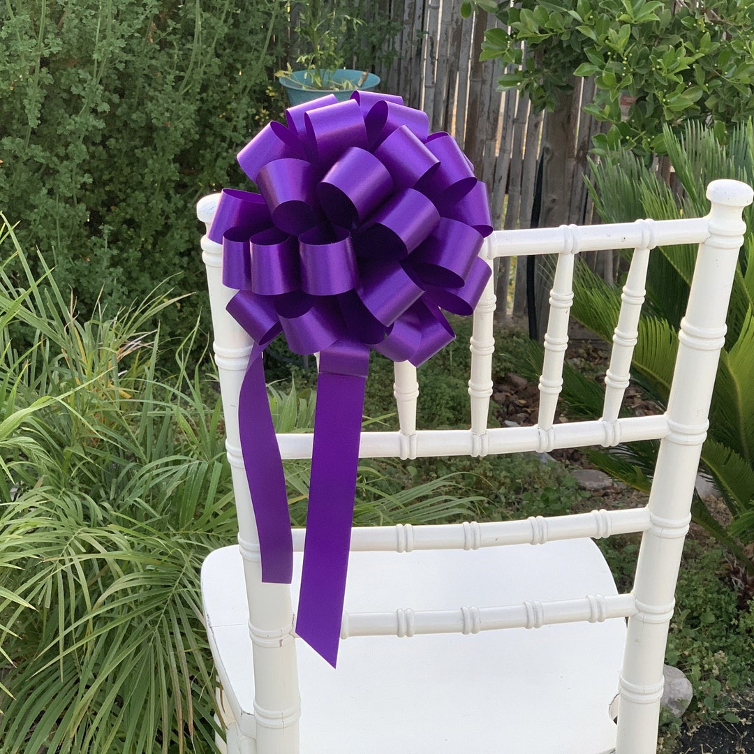 Purple Pull Bows With Tails - 8" Wide, Set of 6, Christmas, Easter ...