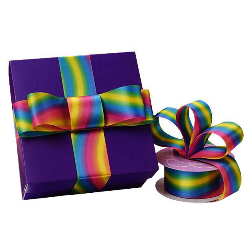 Pride Satin Swirl Rainbow Ribbon 1 1/2 X 10 Yards Double - Etsy