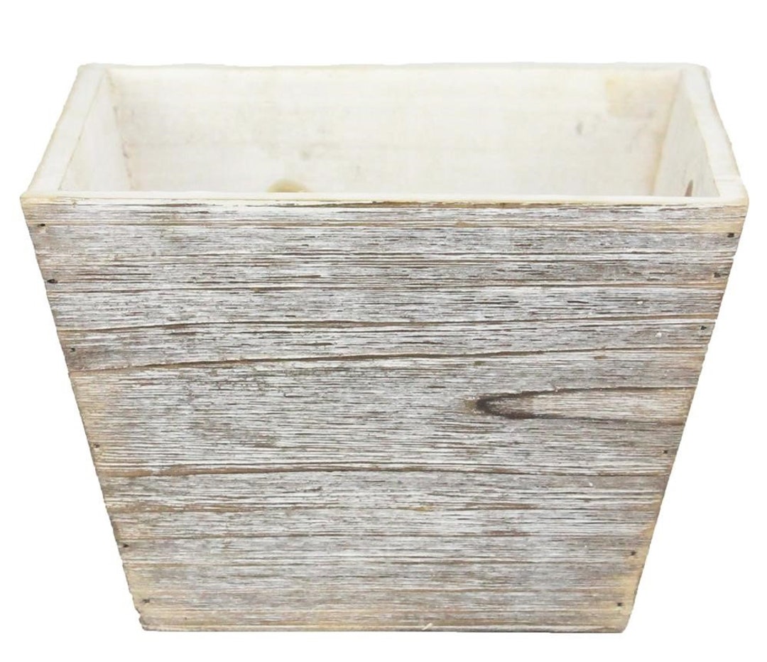 Rustic White Wooden Flower Pot - 7.75" X 7.75", 5.25" Tall, Home Decor ...