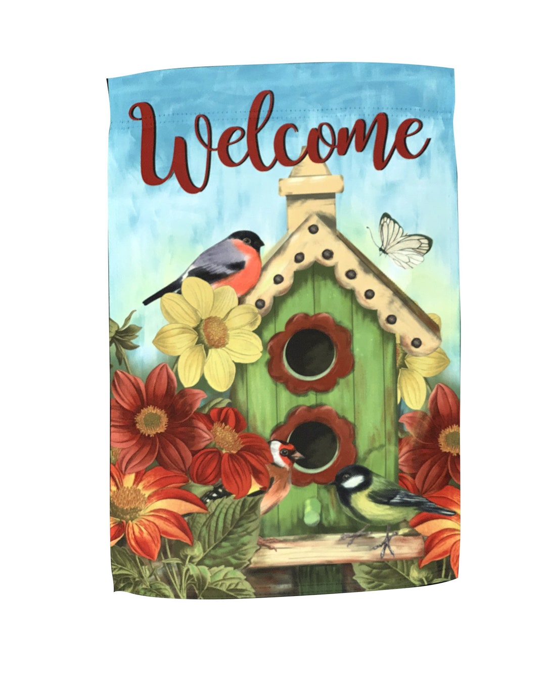 Floral Spring Birdhouse Welcome Flag - 12" X 18", Double Sided, Autumn ...