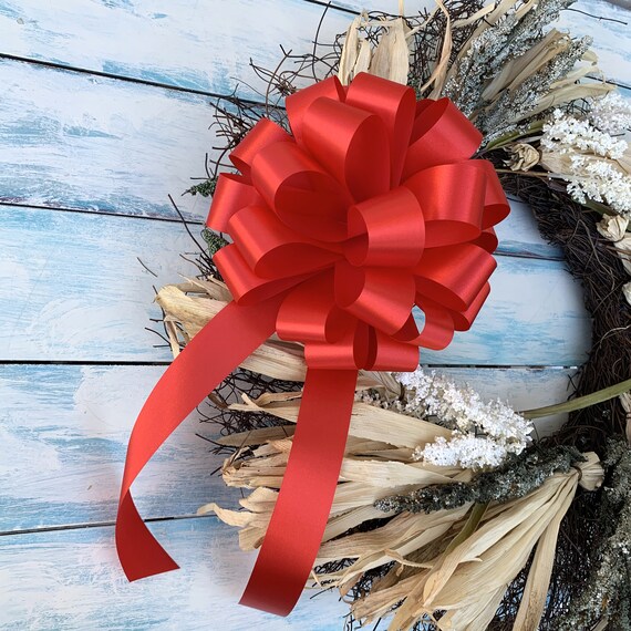 Red Pull Bows With Tails 8 Wide Set of 6 Christmas | Etsy