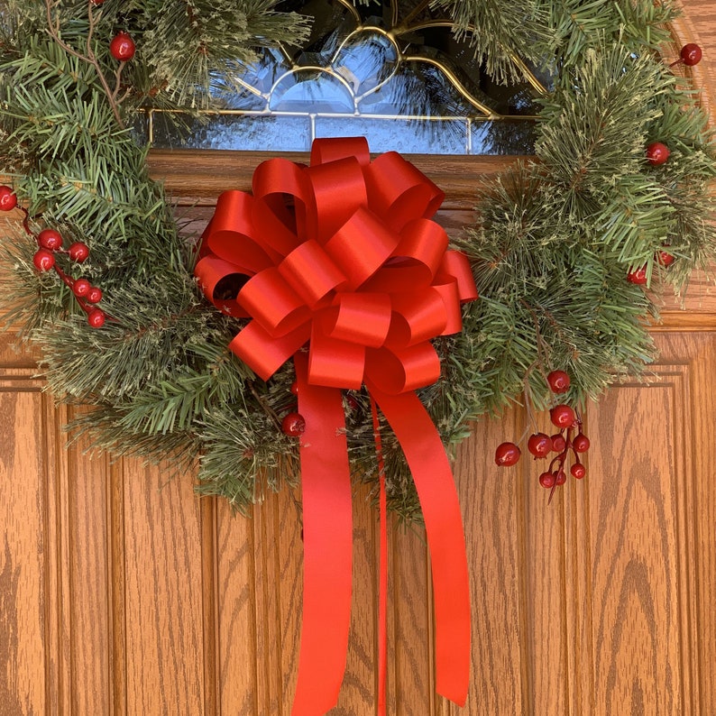 Red Pull Bows With Tails 8 Wide Set of 6 - Etsy