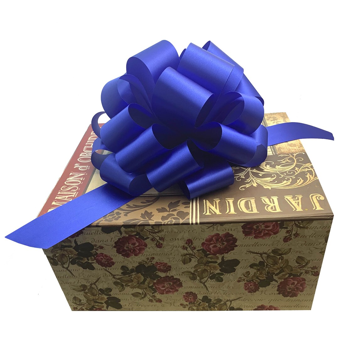 Large Royal Blue Ribbon Pull Bows - 9" Wide, Set of 6, Christmas ...