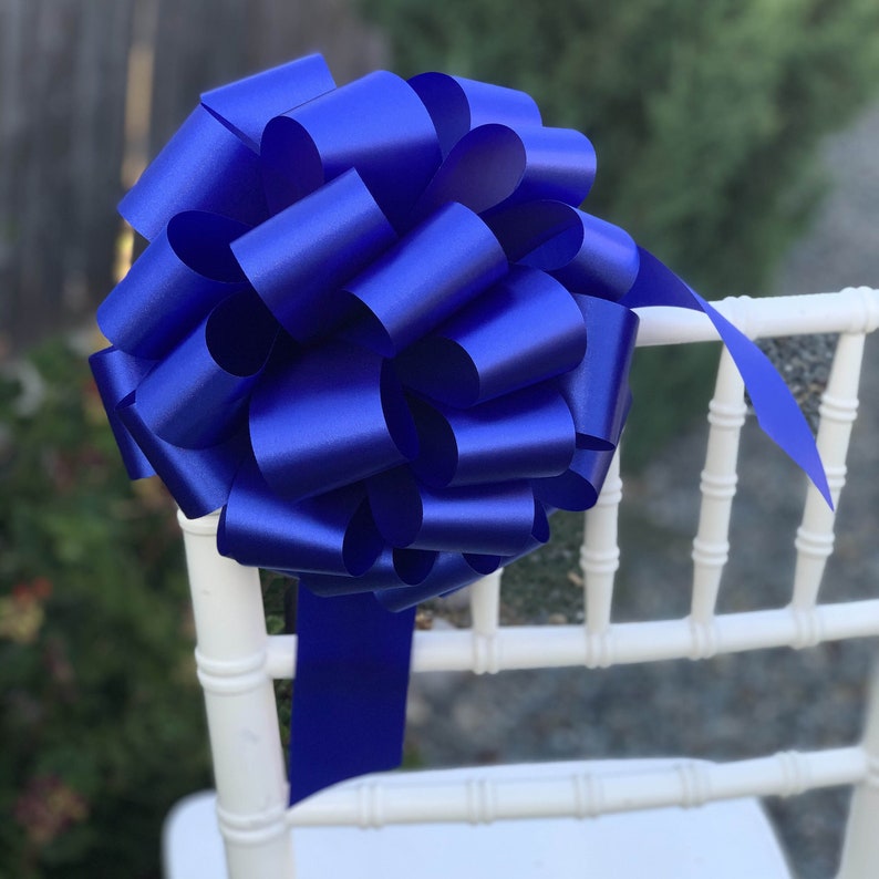 Large Royal Blue Ribbon Pull Bows 9 Wide Set of 6 - Etsy