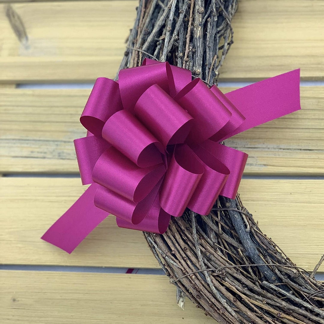 Fuchsia Pink Decorative Pull Bows - 5" Wide, Set of 10, Easter, Spring ...