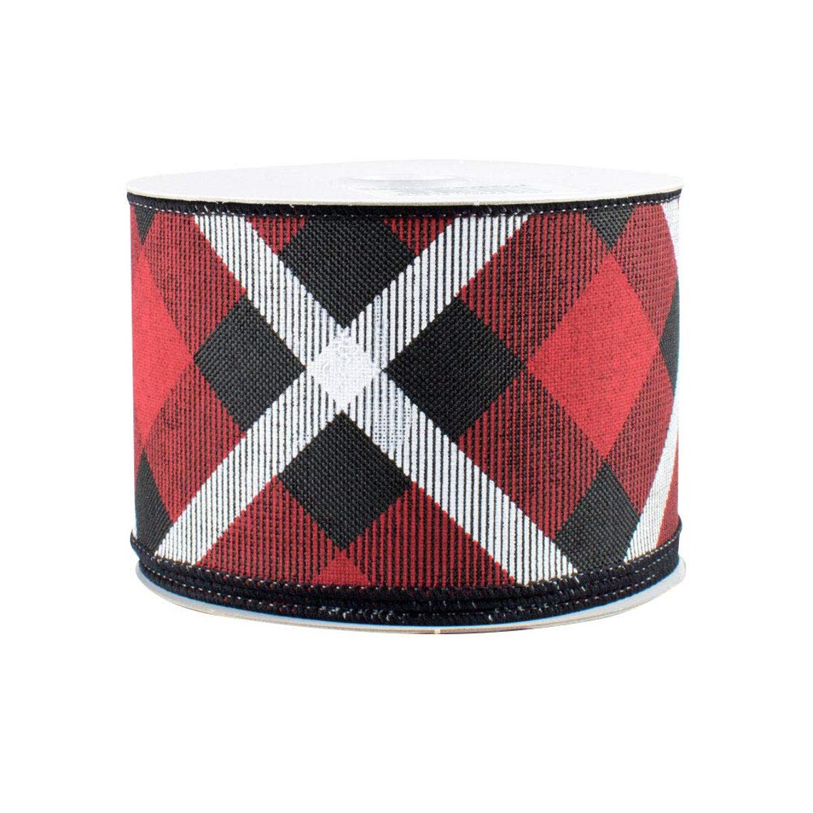 Diagonal Plaid Wired Christmas Ribbon 2 1/2 Inch X 10 Yards - Etsy