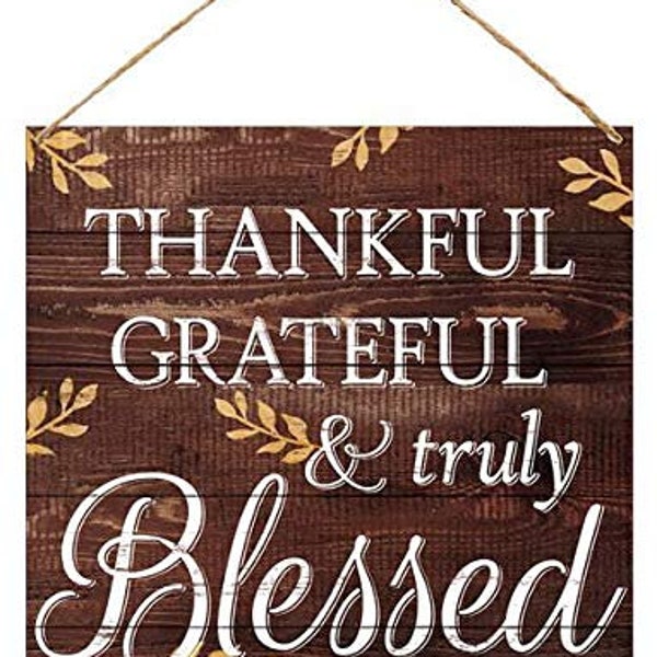Grateful Thankful Blessed Sign - Etsy