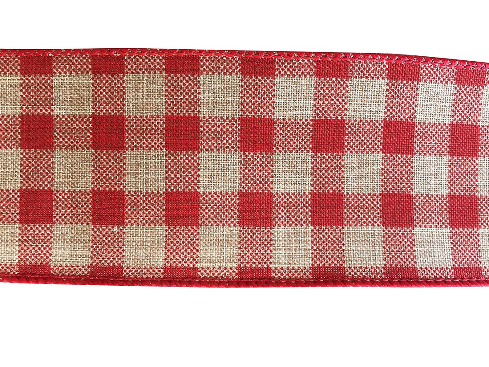 Red Checkered Wired Edge Gingham Ribbon 2 1/2 X 10 - Etsy
