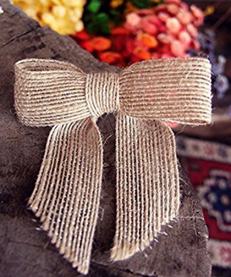 Pre-tied Beige Jute Burlap Bows 3 Wide Set of 12 - Etsy
