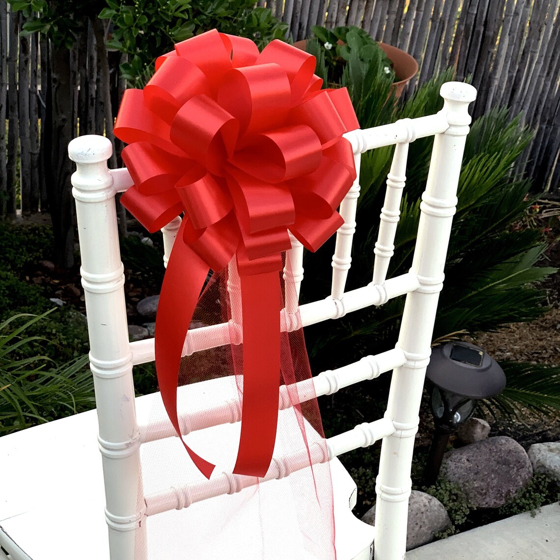 Red Wedding Pull Bows With Tulle Tails 8 Wide Set of - Etsy