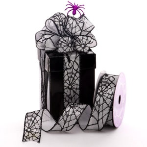 Sheer Satin Spiderwebs Halloween Wired Ribbon 1 1/2 X - Etsy