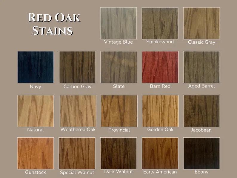 Wood Stain Samples, 4”x4”, Oak Stain Samples, Red Oak - Etsy