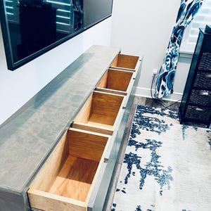 Media Center, Floating Media Console With Drawers, 72"l X 12"h X 12"d ...