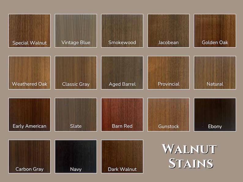 Wood Stain Samples, 4”x4”, Walnut Stain Samples - Etsy
