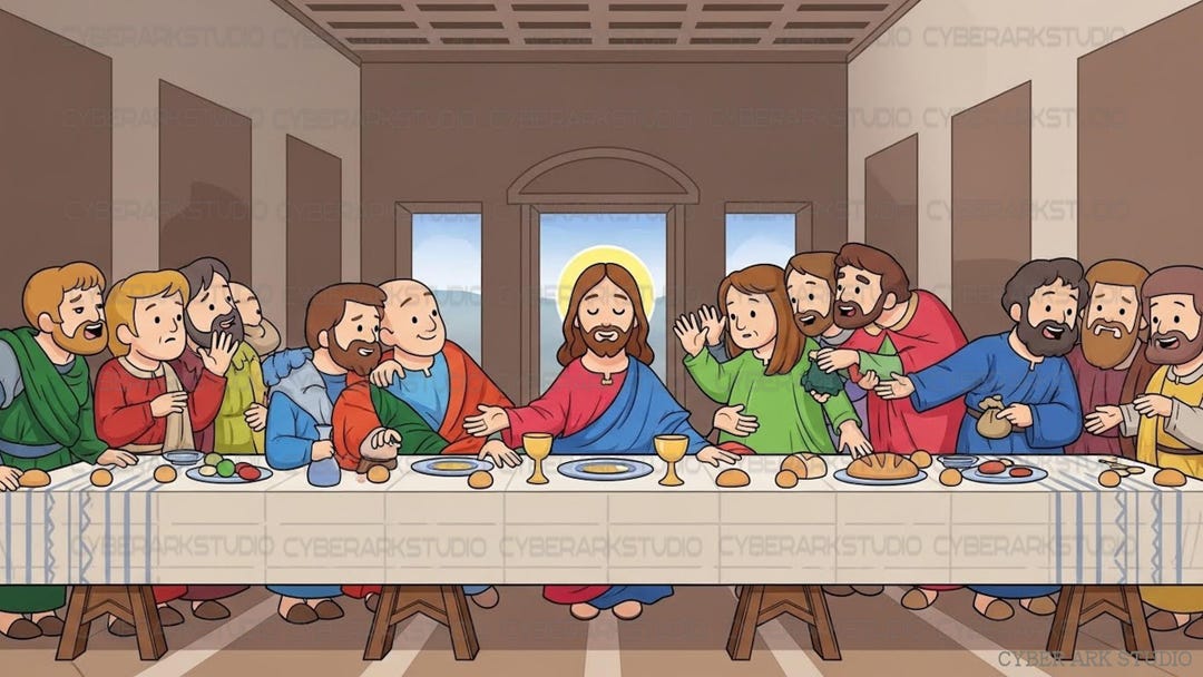 Cartoon Version of the Michelangelo Masterpiece Last Supper (1pc) - Etsy