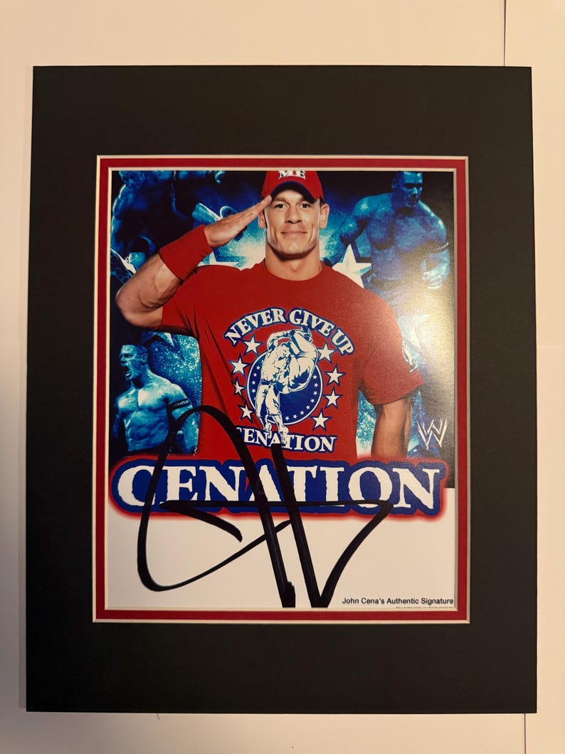 John Cena Autograph 8X10 Photo Facsimile Matted - Etsy
