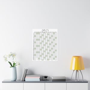 2025 Year-at-a-glance Wall Calendar - Sage - Etsy