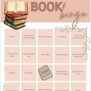 Book Bingo Reading Challenge Instant Digital Download, Personal Reading ...