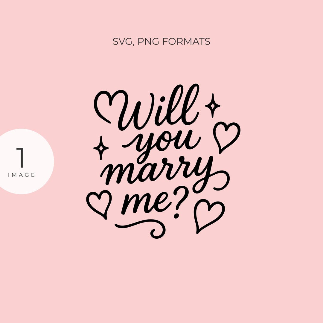 Charming 'will You Marry Me' Proposal Clipart, SVG/PNG Design for ...