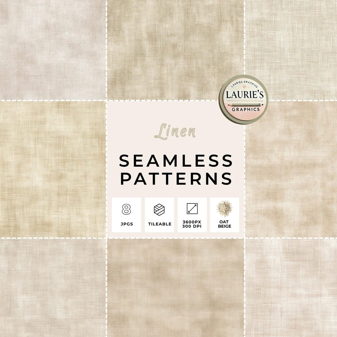 Oat Beige Linen Seamless Patterns: Tan Cross-hatch Paper Textures ...